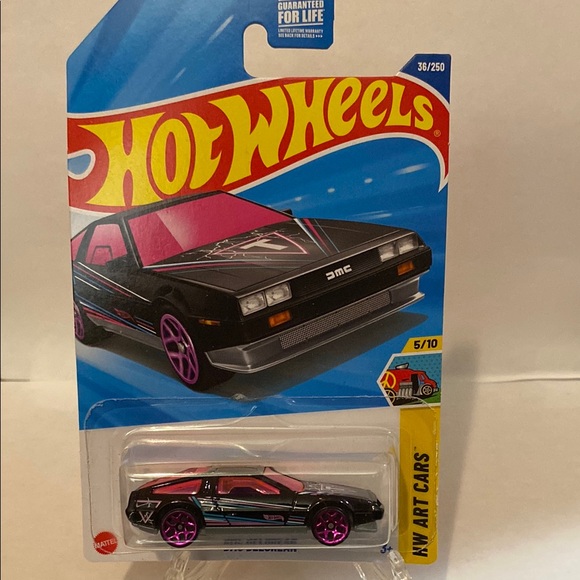 Hot Wheels | Toys | Hot Wheels Black And Pink Delorean Toy Car | Poshmark